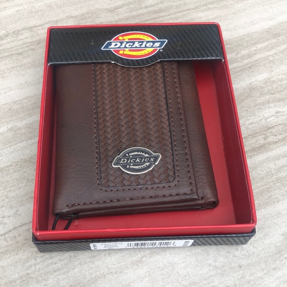 Dickies | Bags | Dickies Tri Fold Brown Leather Wallet | Poshmark